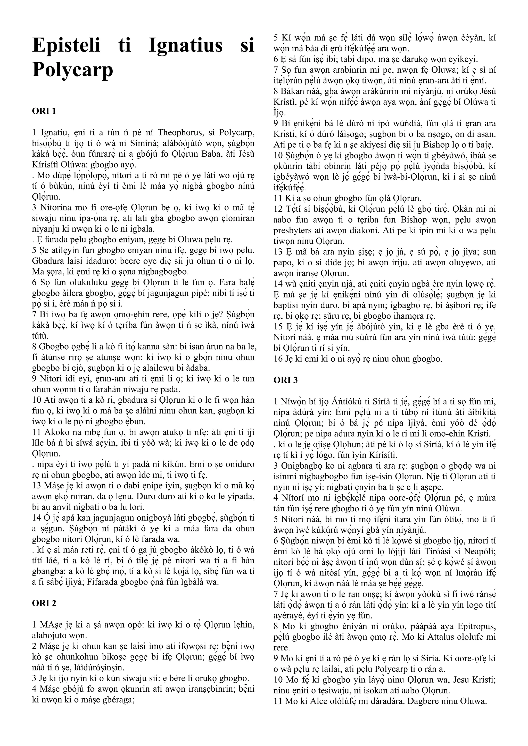 Yoruba - The Epistle of Ignatius to Polycarp.pdf