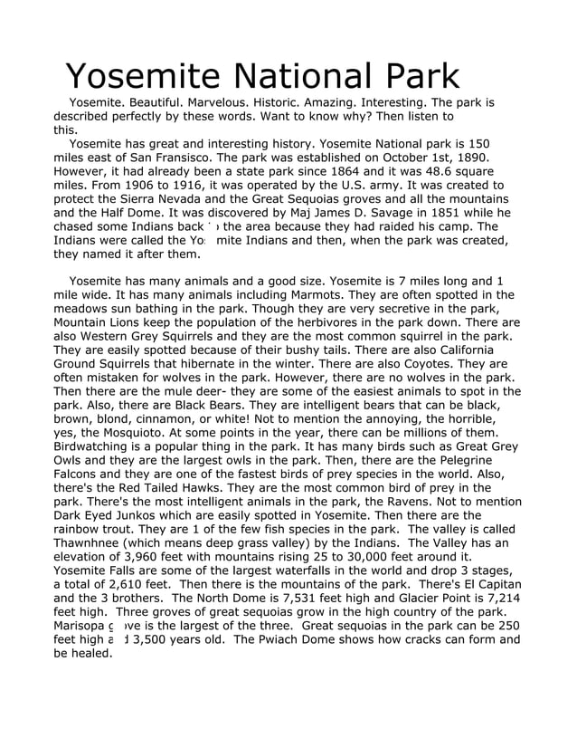 Yosemite national park | PDF
