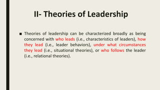 leadreship, theories and principles an introduction | PPTX