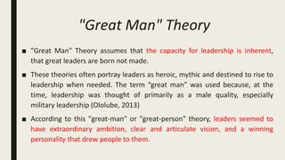 leadreship, theories and principles an introduction | PPTX