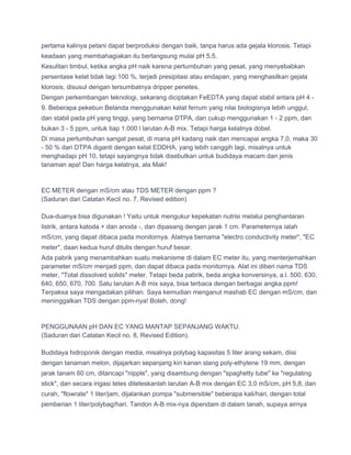 Yos sutiyoso : Catatan Penting Hidroponik | PDF