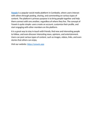 Yoswin App - social media platform | DOCX