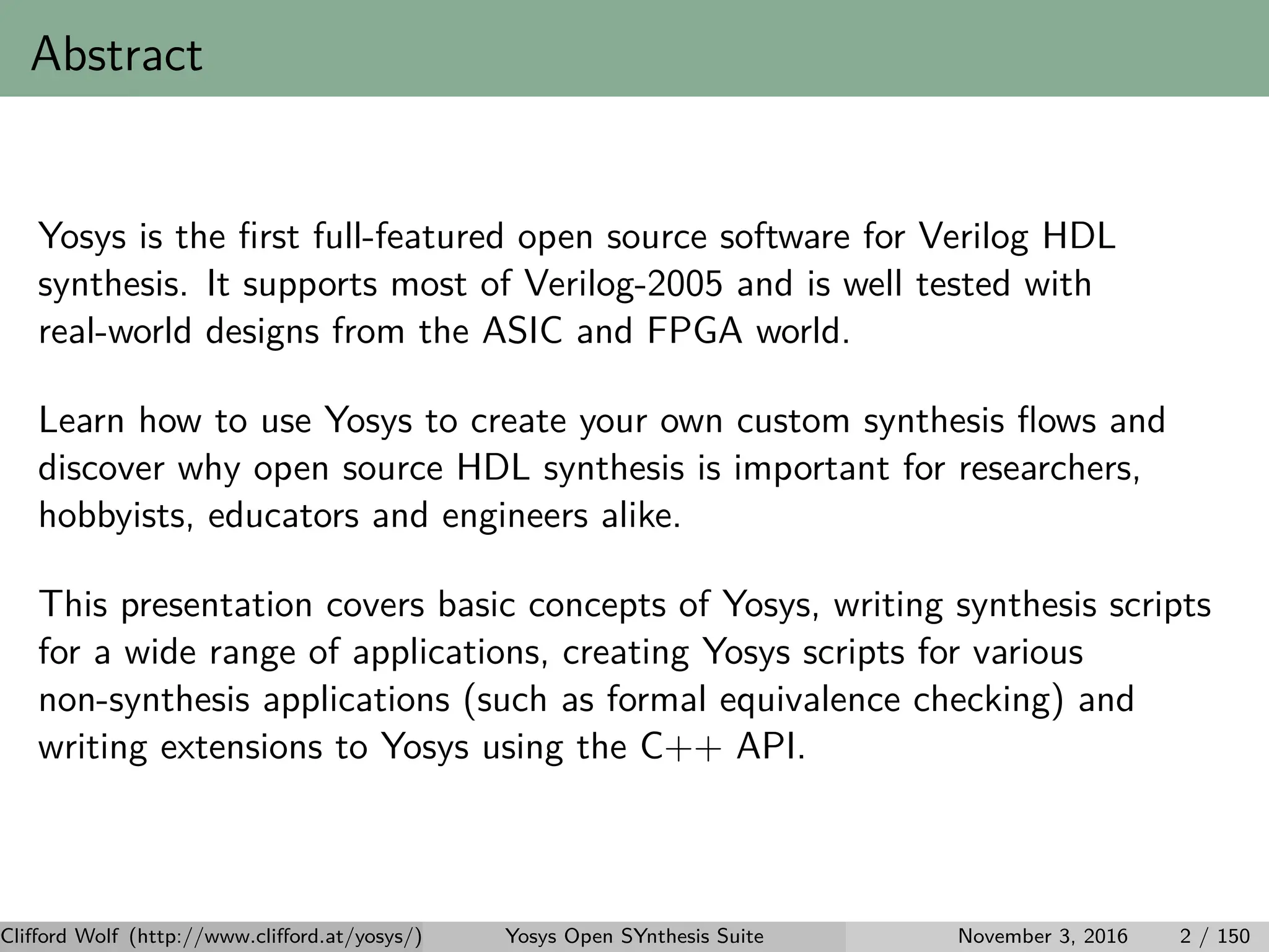 yosys_presentation that help in working on the yosys tool | PDF | Programming Languages | Computing