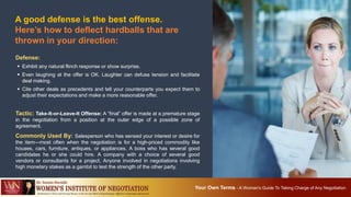 offensive maneuvers in Negotiation for women | PPT
