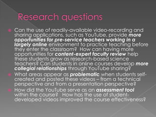 Use of YouTube in Teacher Ed | PPTX