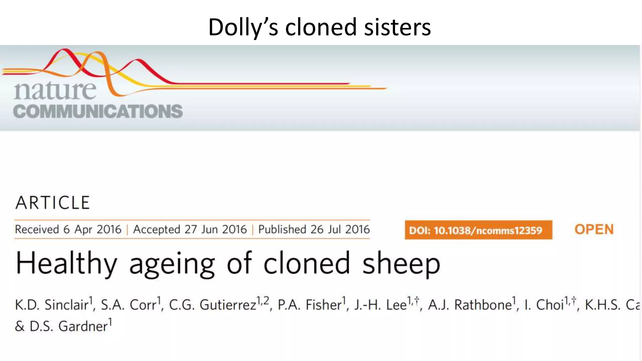 Cloning in mammals: Dolly the sheep | PPTX