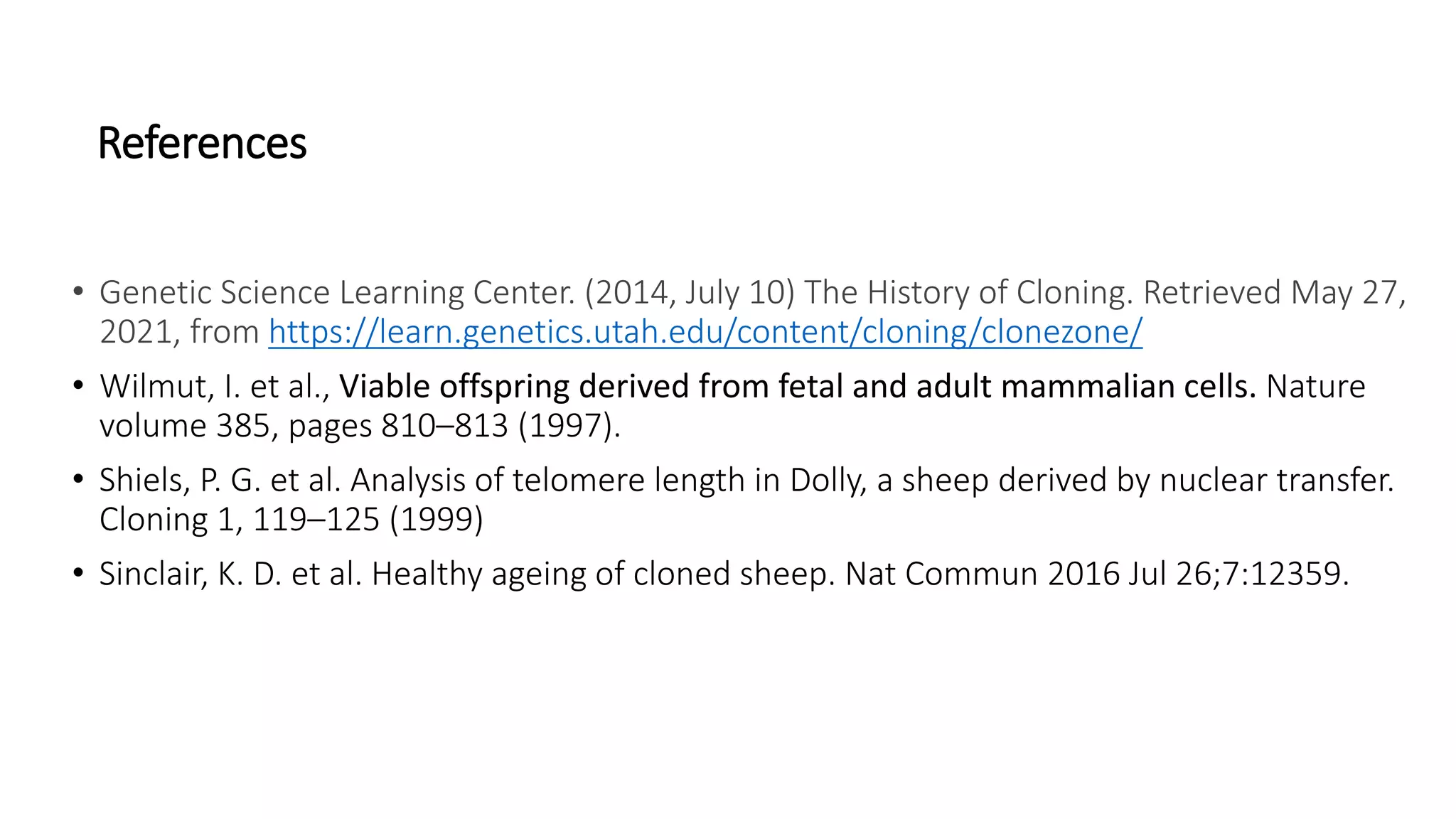 Cloning in mammals: Dolly the sheep | PPTX