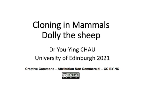 Cloning in mammals: Dolly the sheep | PPTX