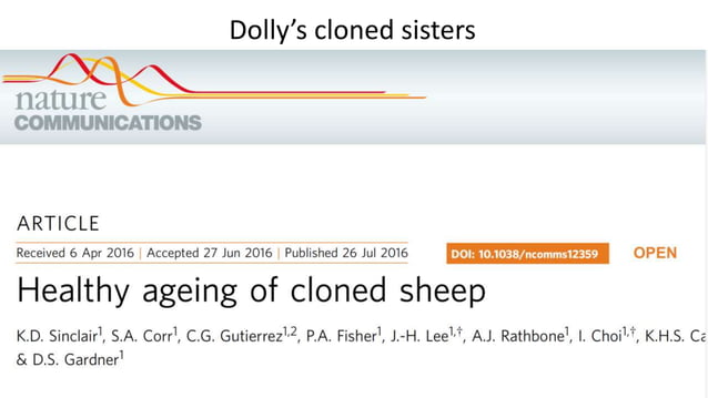 Cloning in mammals: Dolly the sheep | PPTX