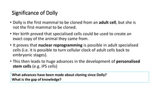 Cloning in mammals: Dolly the sheep | PPTX