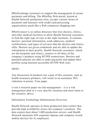 You are an information technology (IT) intern working for Health.docx