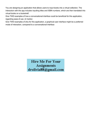 You are designing an application that allows users to input .pdf | Desktop Publishing | Computer ...