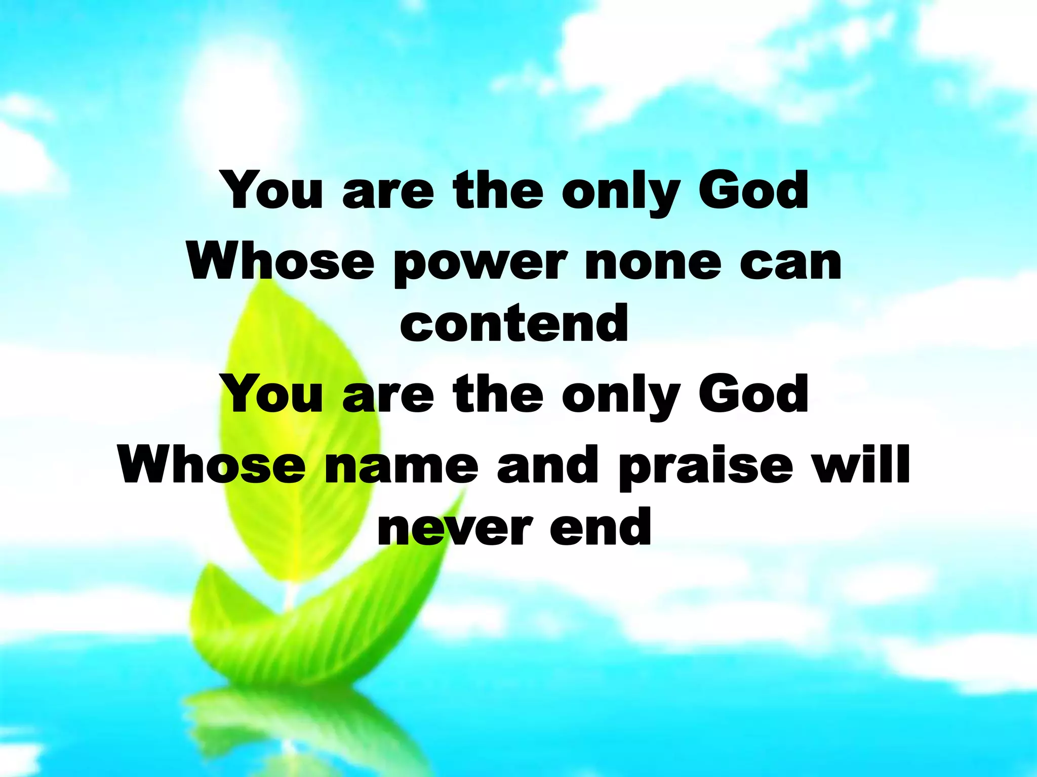 You Are God Alone | PPTX