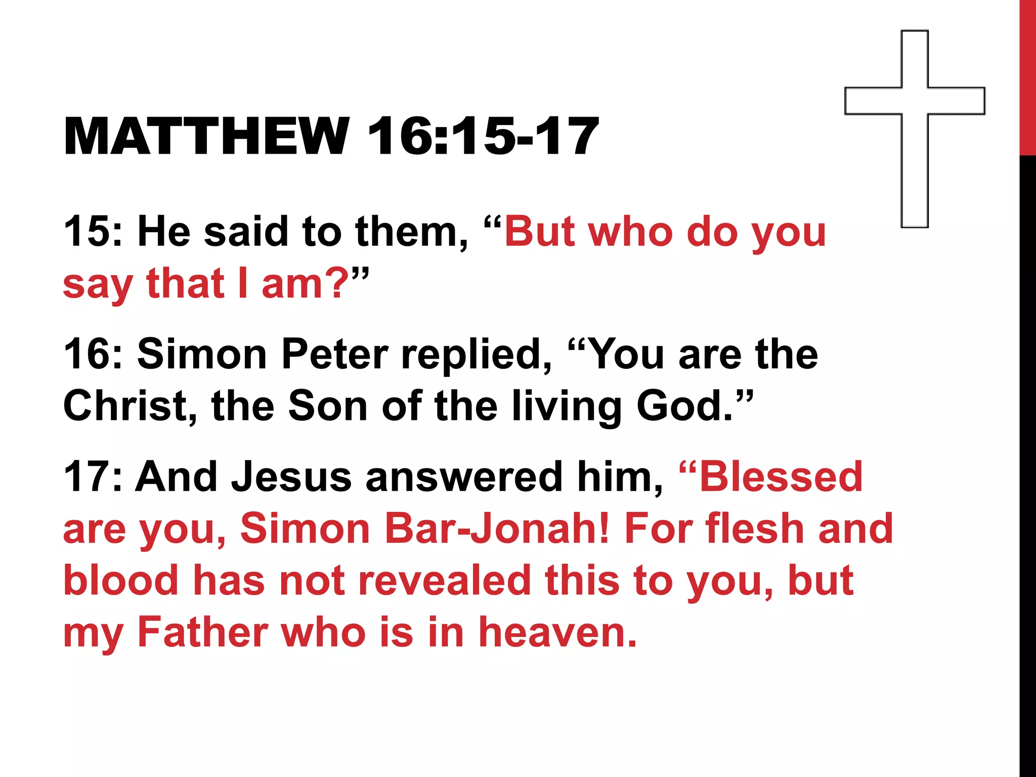 You are the Christ: The Son of the Living God (Matthew 16:13-20) | PPTX