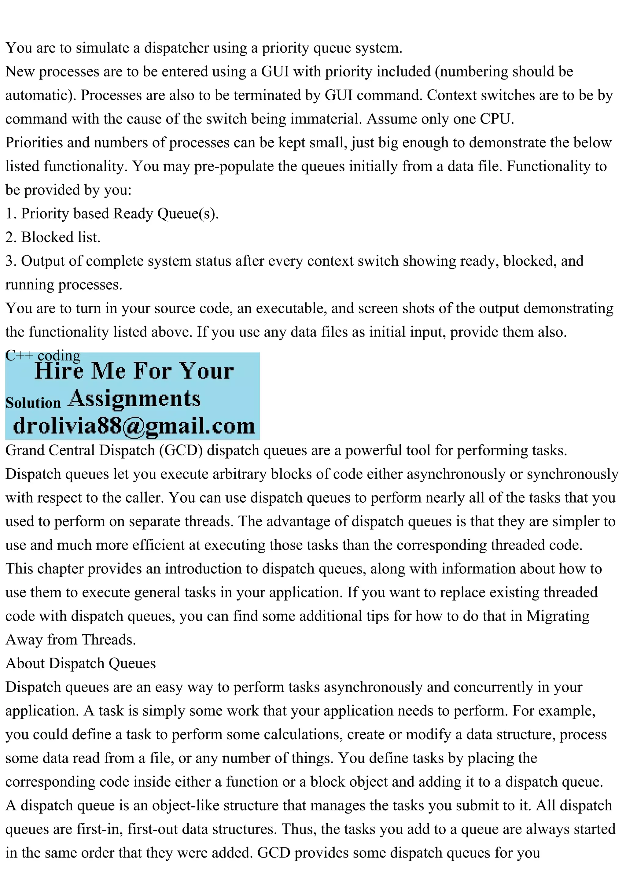 You are to simulate a dispatcher using a priority queue system.New.pdf