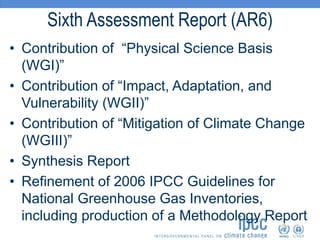 Overview on the future activities of the IPCC from 2016 to 2022 and ...