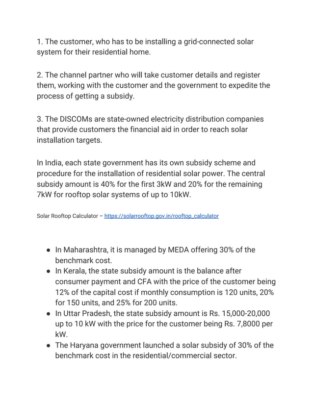 You can avail these government schemes & subsidies in india for solar panels | PDF