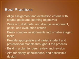 You Get What You Give: Designing Effective Writing Assignments | PPTX