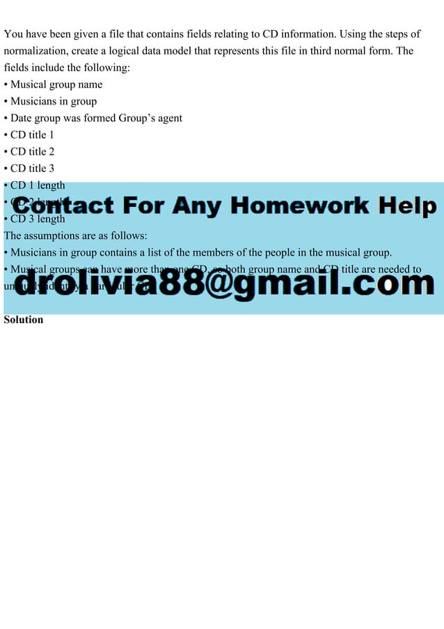 You have been given a file that contains fields relating to CD infor.pdf | Technology & Computing
