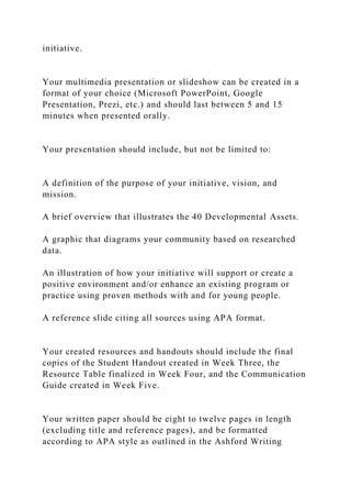 You have been learning about how developmental assets can be built i.docx