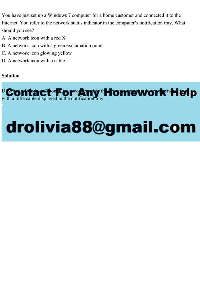 You have just set up a Windows 7 computer for a home customer and co.pdf | Computing ...