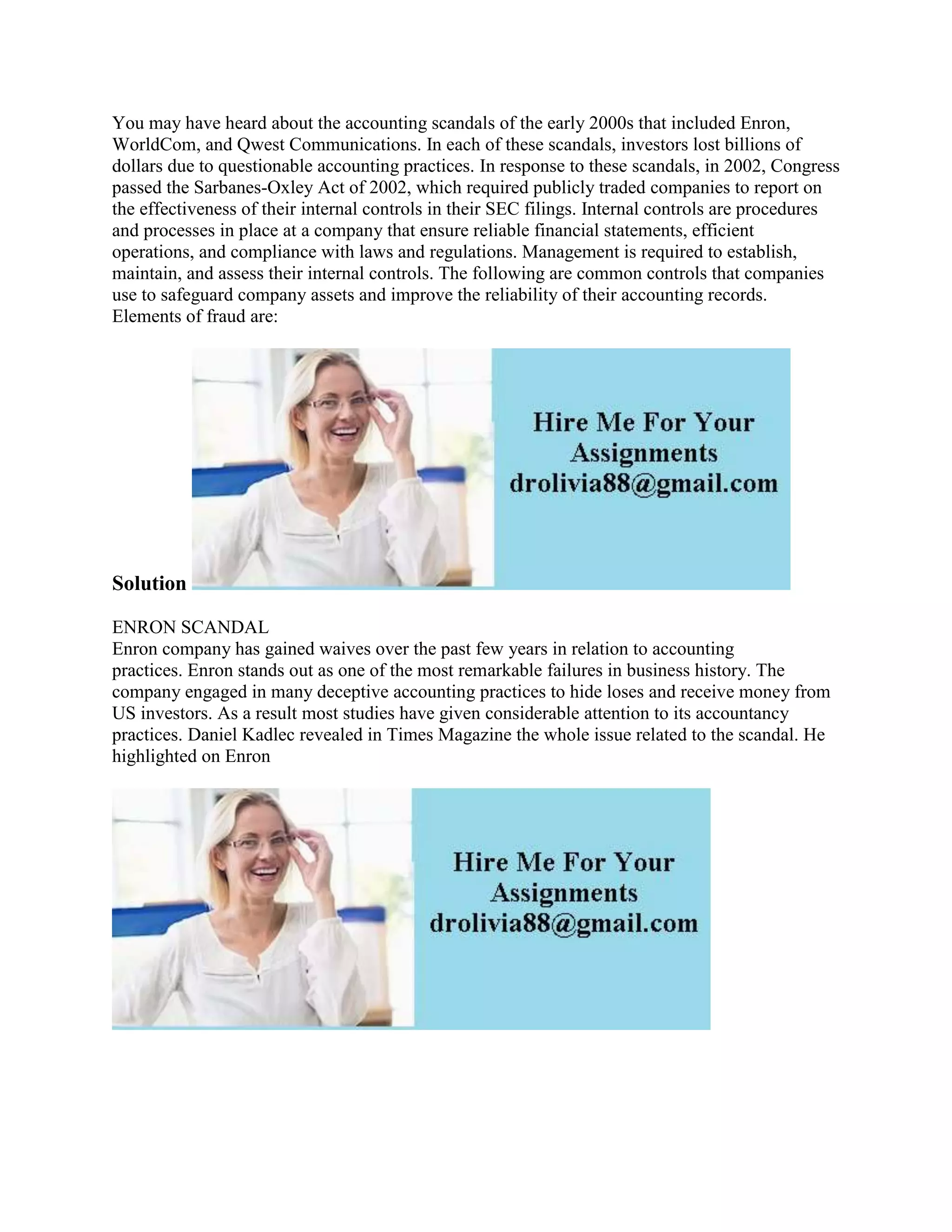 You may have heard about the accounting scandals of the early 2000s th ...