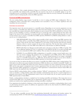 You most probably dont need rman catalog database white paper | PDF