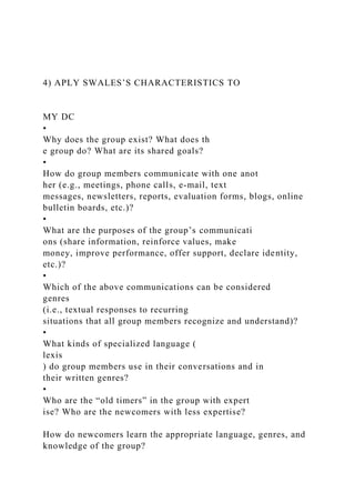 You need to know Concept of Discourse Communities( GOOGLE IT ).docx