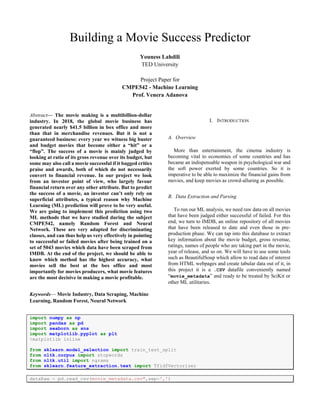 Building a Movie Success Predictor | PDF