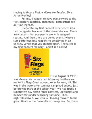 You Never Forget Your First Concert | PDF