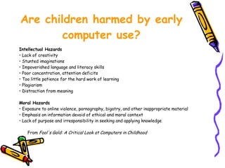 Young Children And Computers | PPT