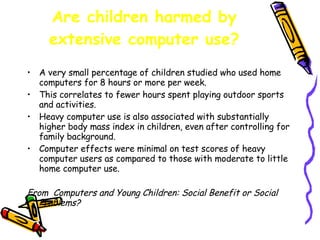 Young Children And Computers | PPT