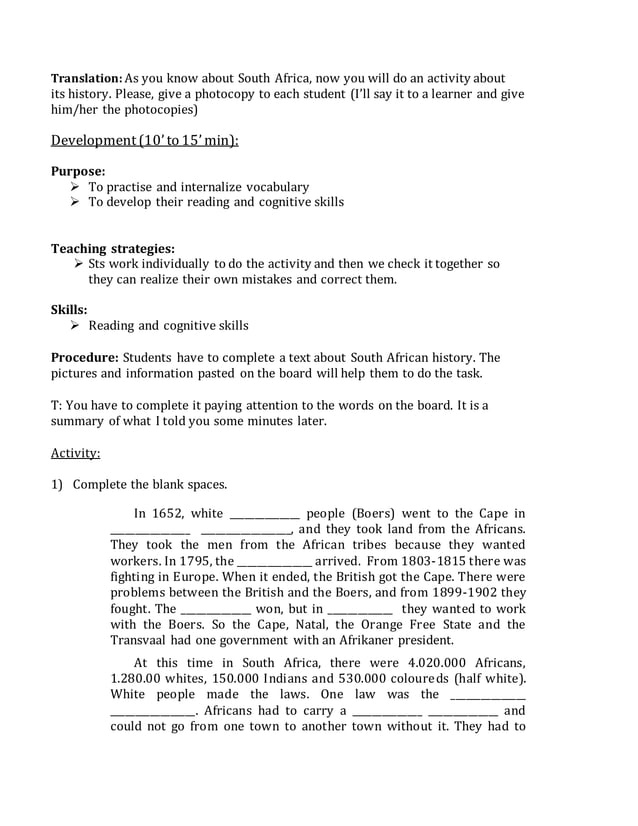 Lesson plans, class 1 | PDF