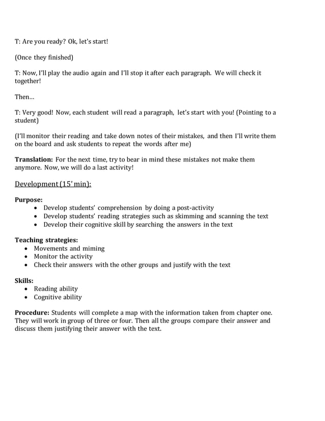 lesson plans, class 3 | DOCX