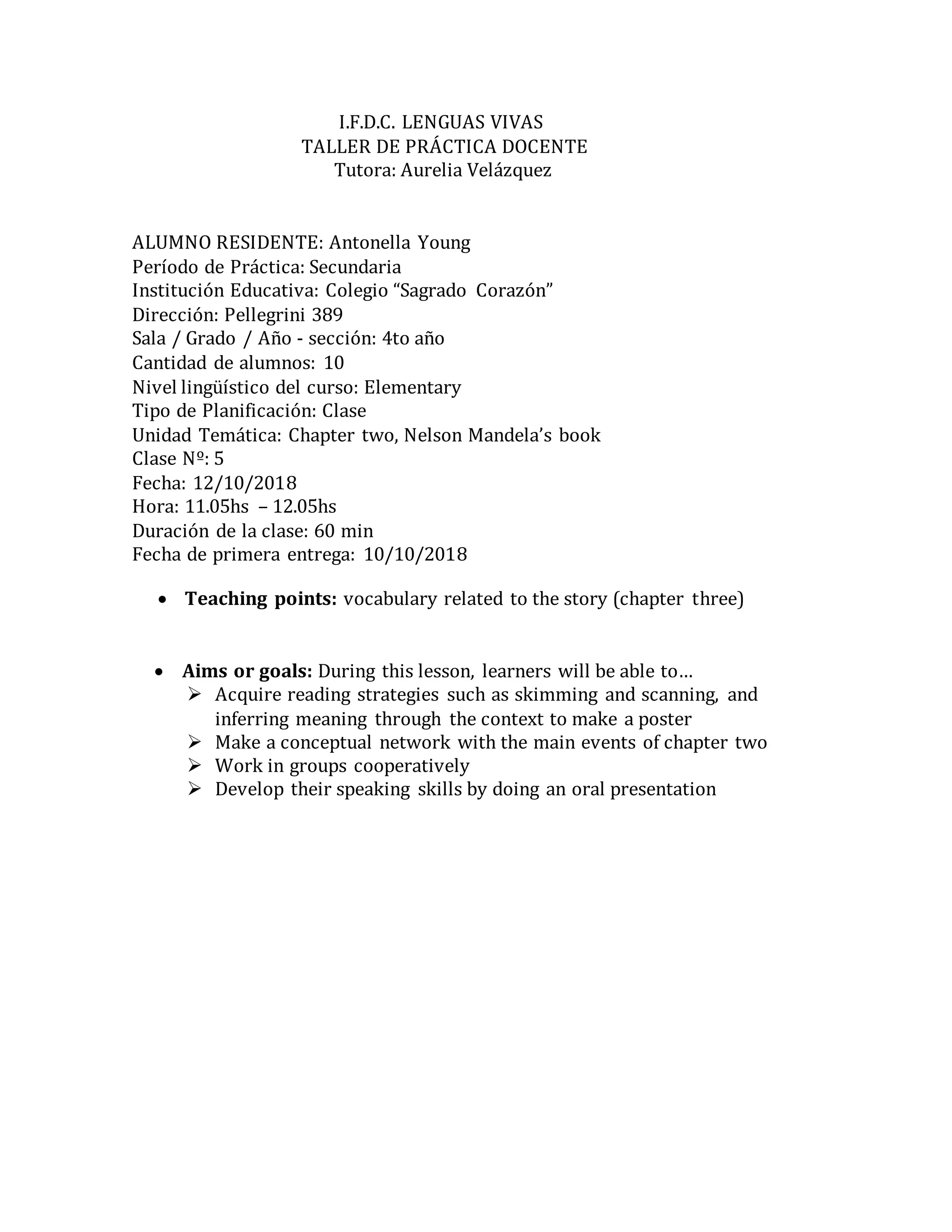 lesson plans, class 5 | PDF
