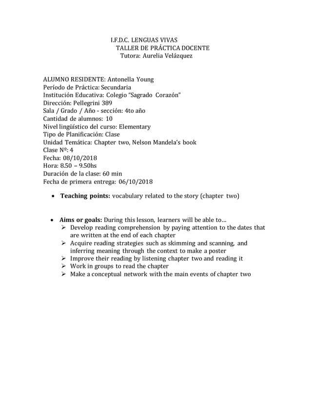 lesson plans, class 4 | PDF