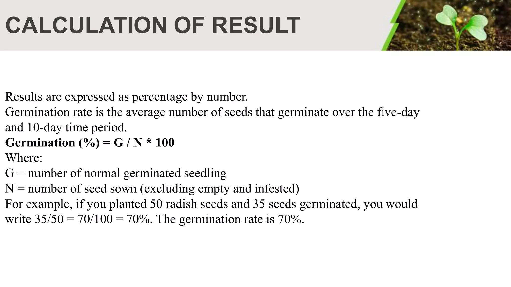 Testing for seed germination | PPTX