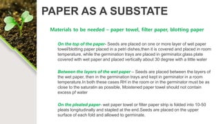 Testing for seed germination | PPTX