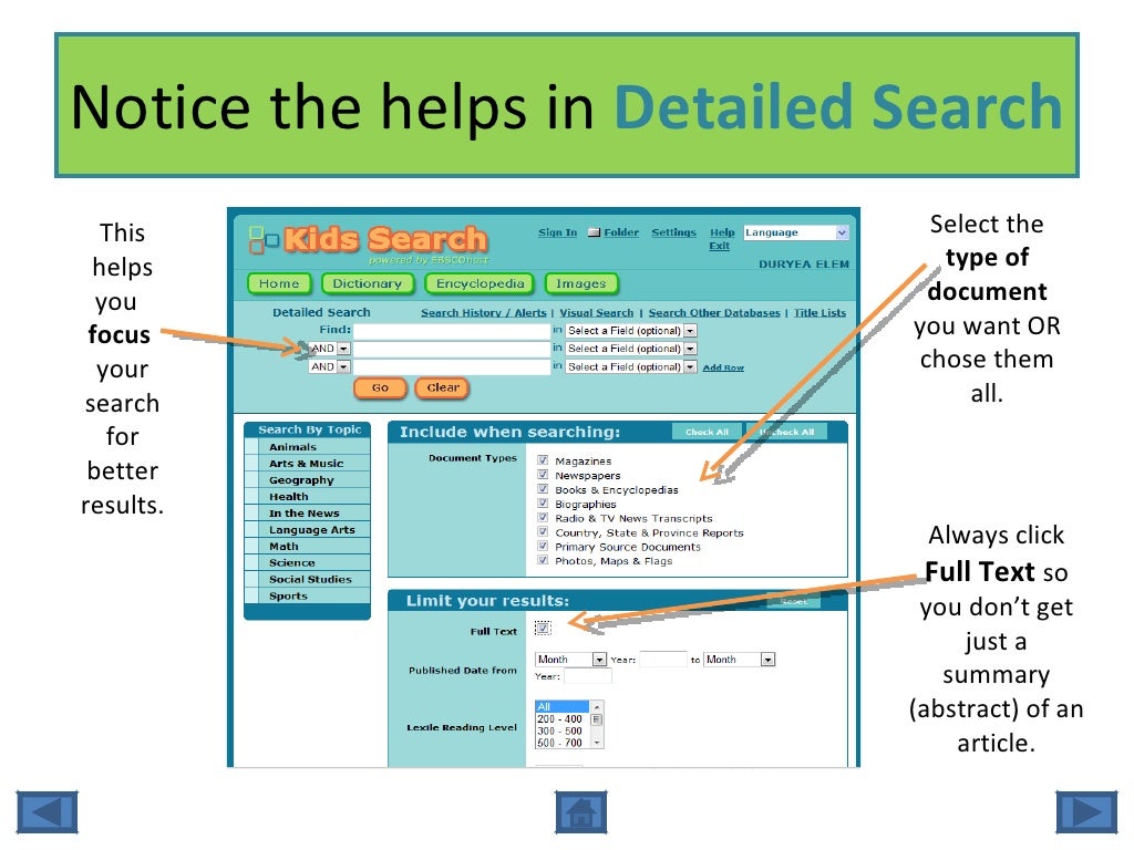 Especially for Kids-More Ways to Search for Information