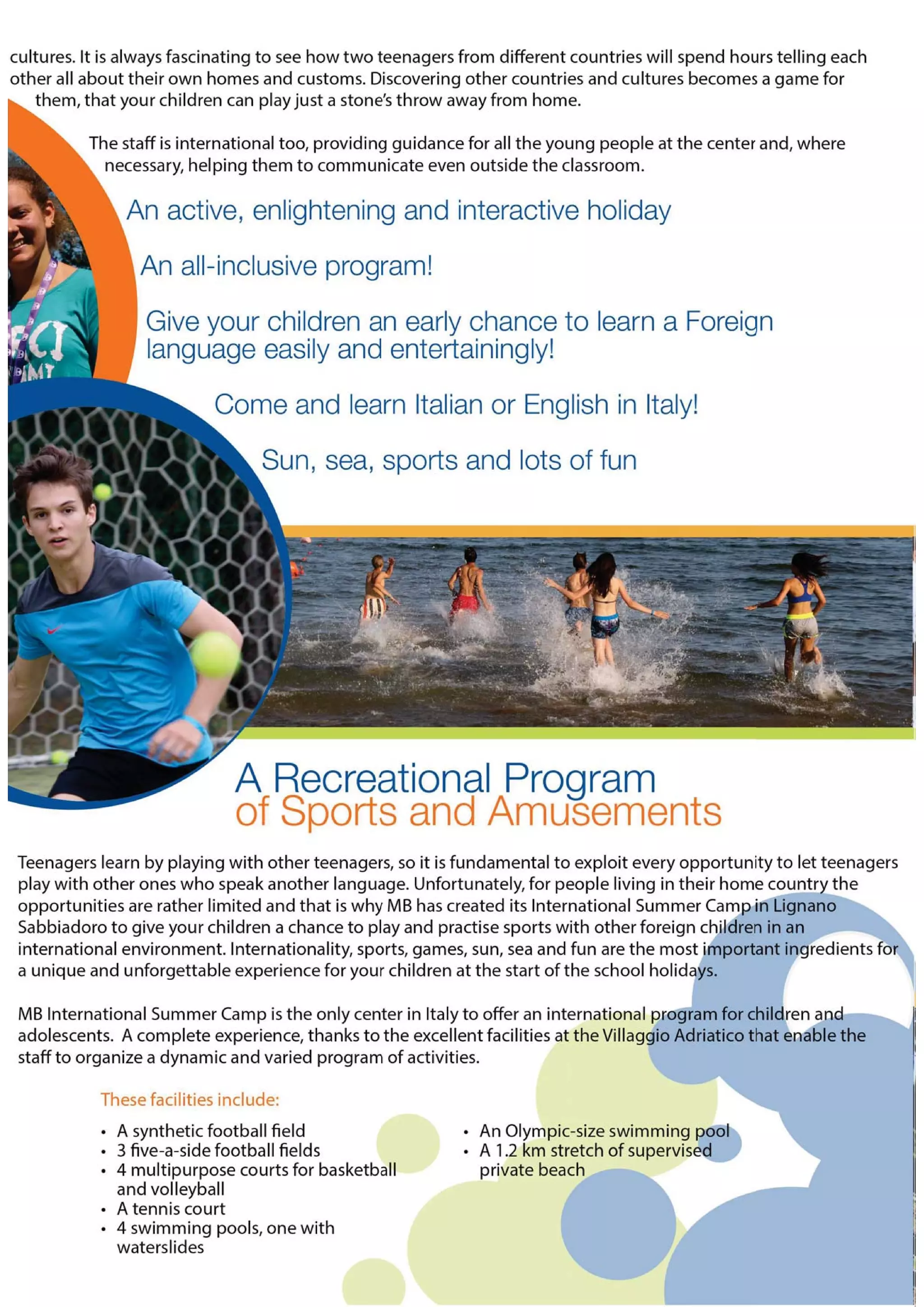 Summercamp Teenager Program 16-20 anni | PDF