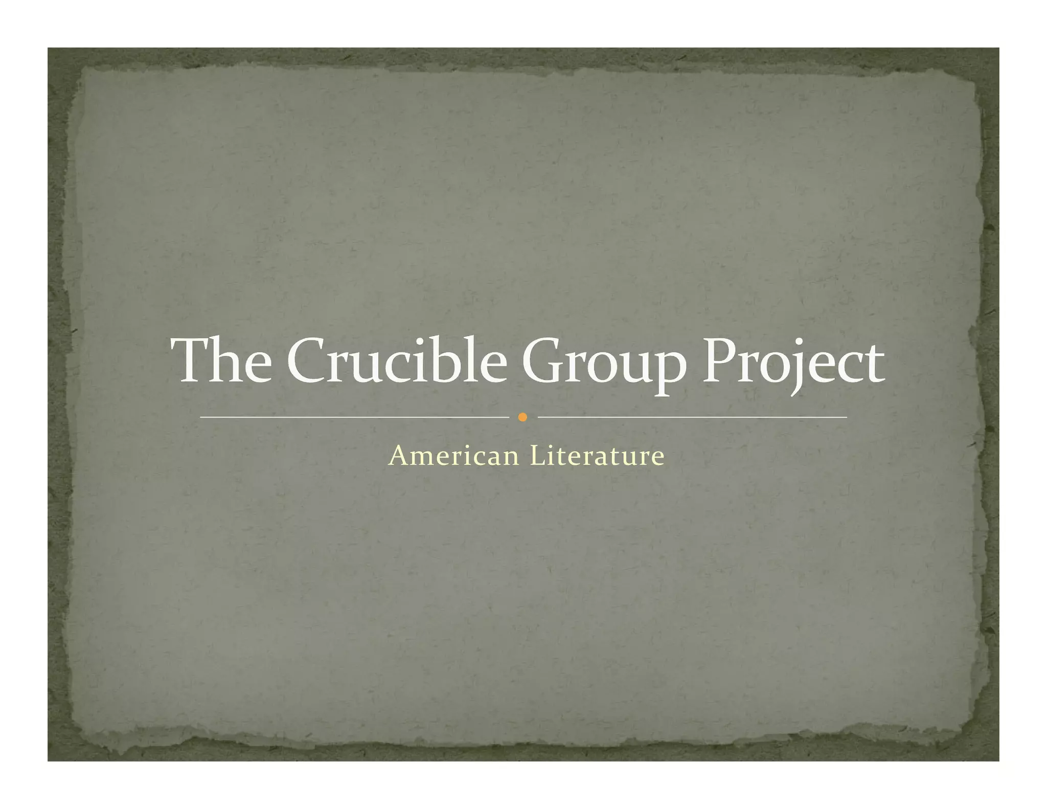Youngblood The Crucible Group Project | PDF