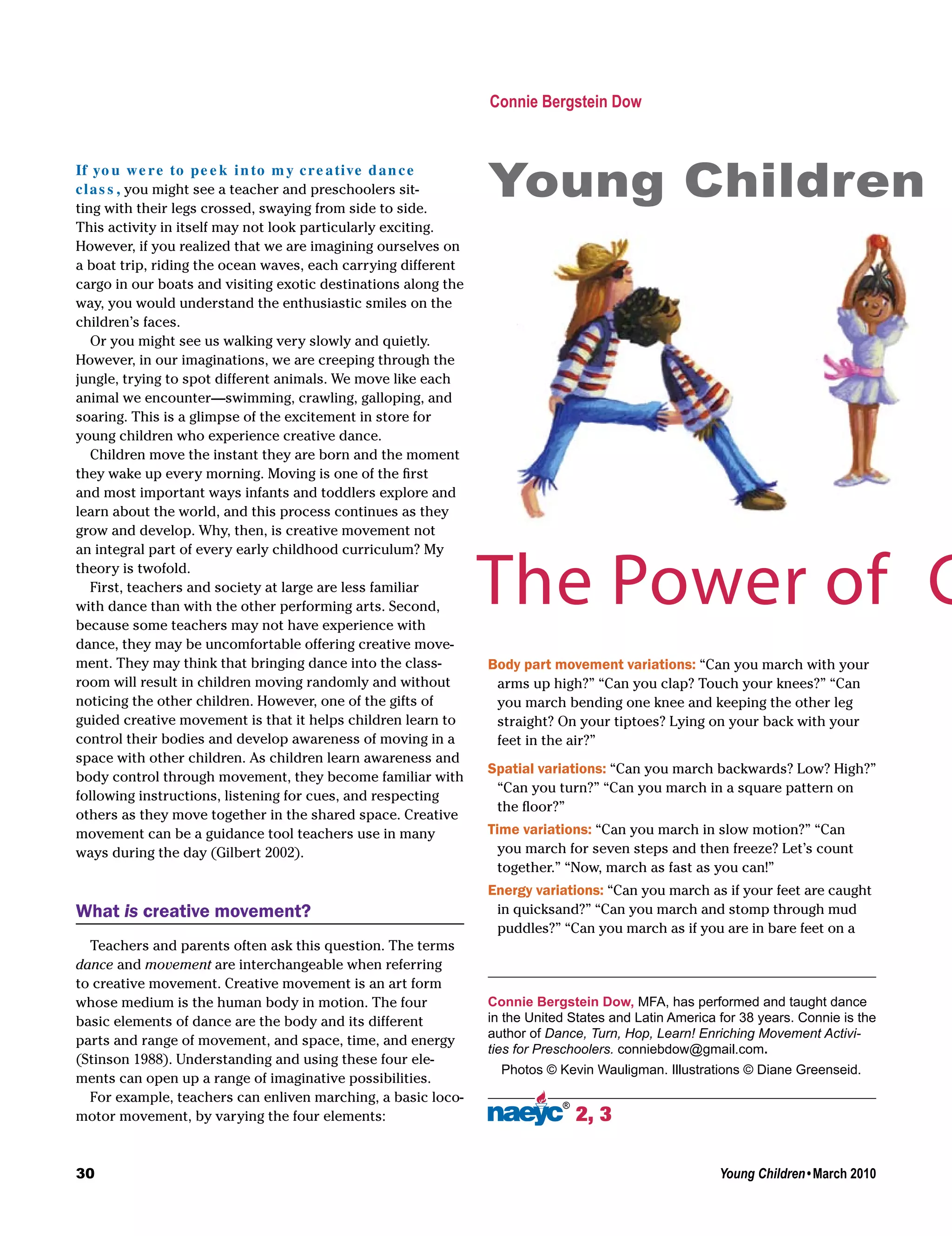 Young children and movement the power of creative dance | PDF