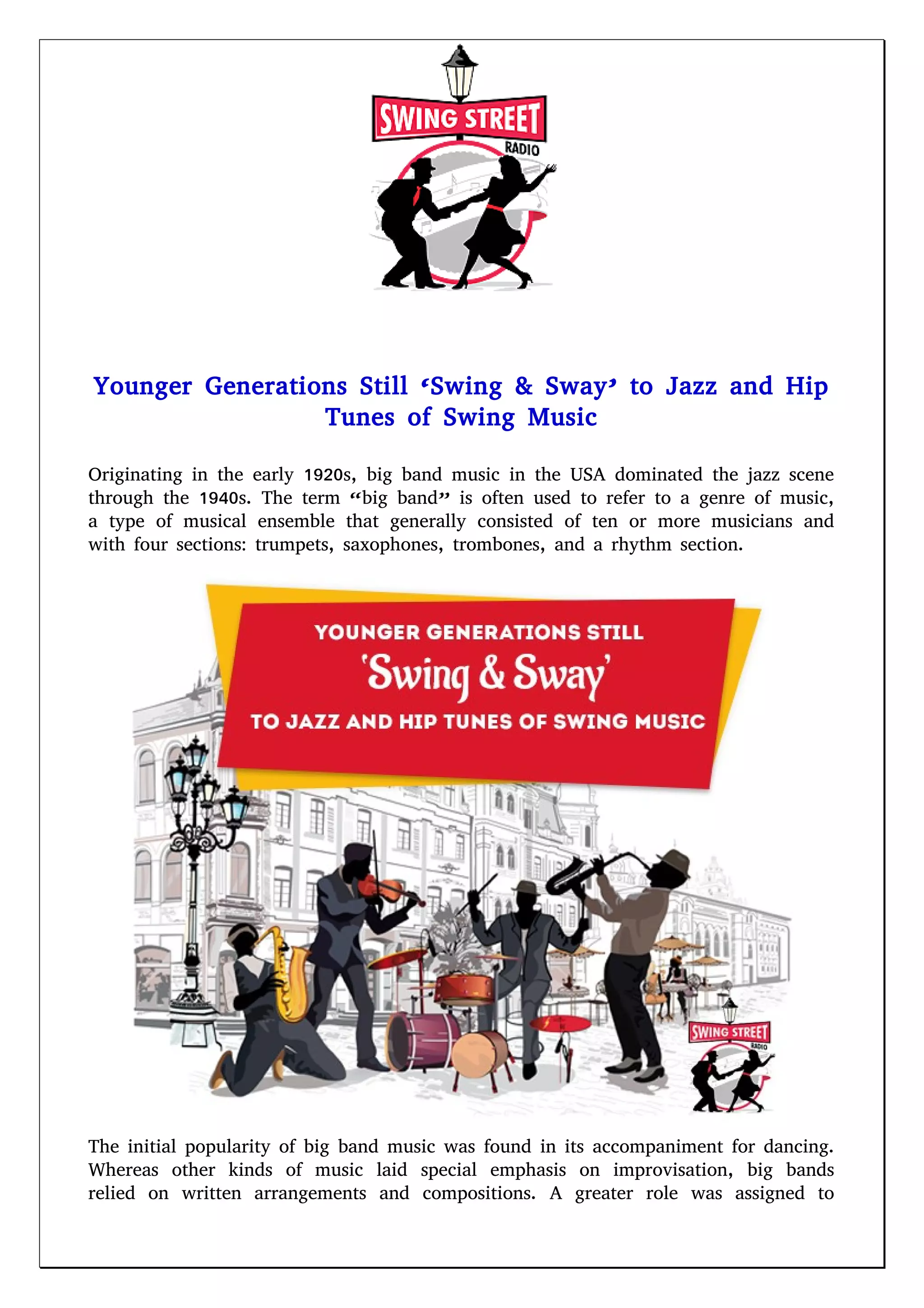 Younger Generations Still ‘Swing & Sway’ to Jazz and Hip Tunes of Swing ...