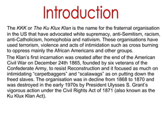 The Ku Klux Klan | PPT