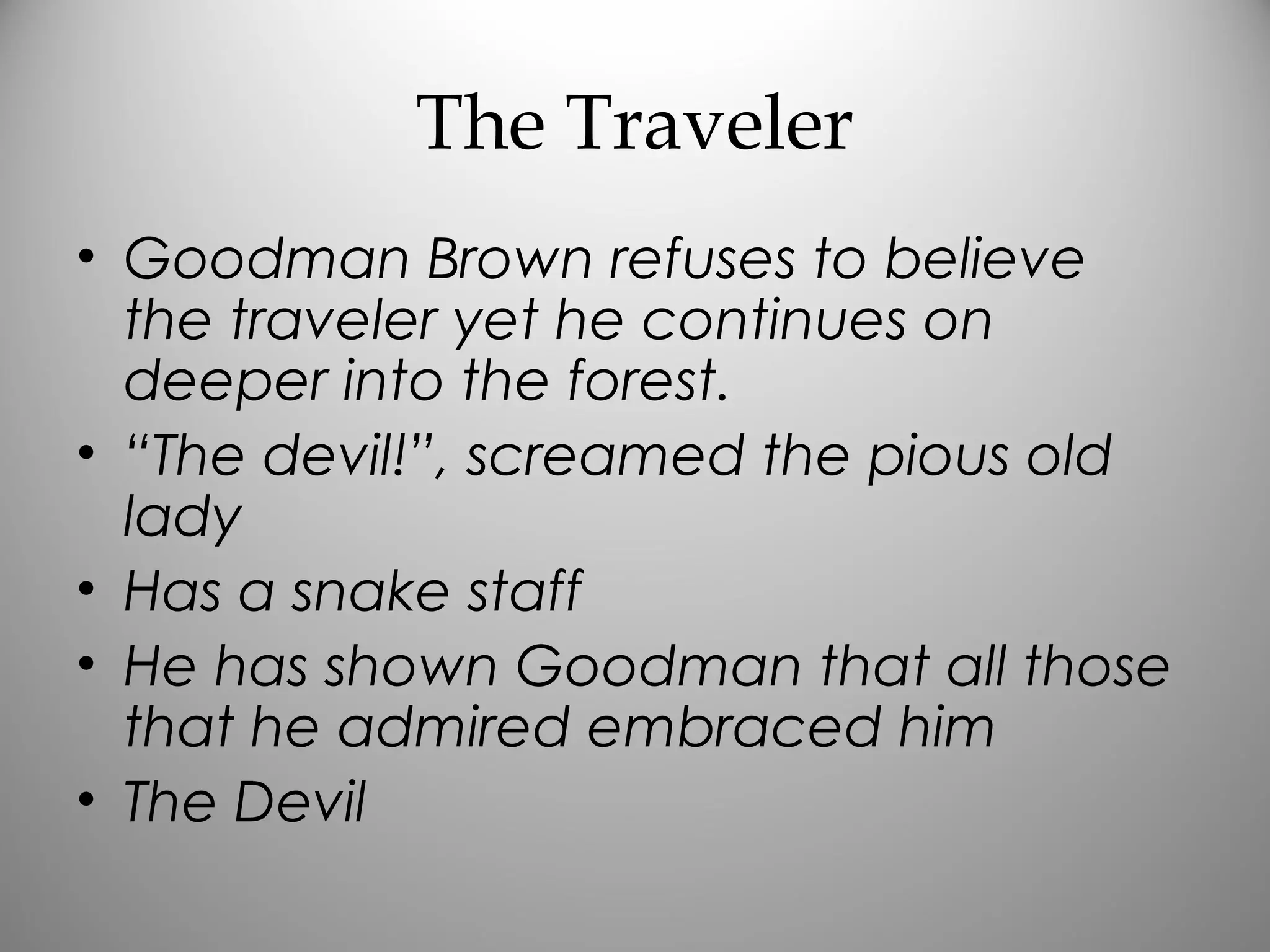 Young Goodman Brown - in class notes | PPT
