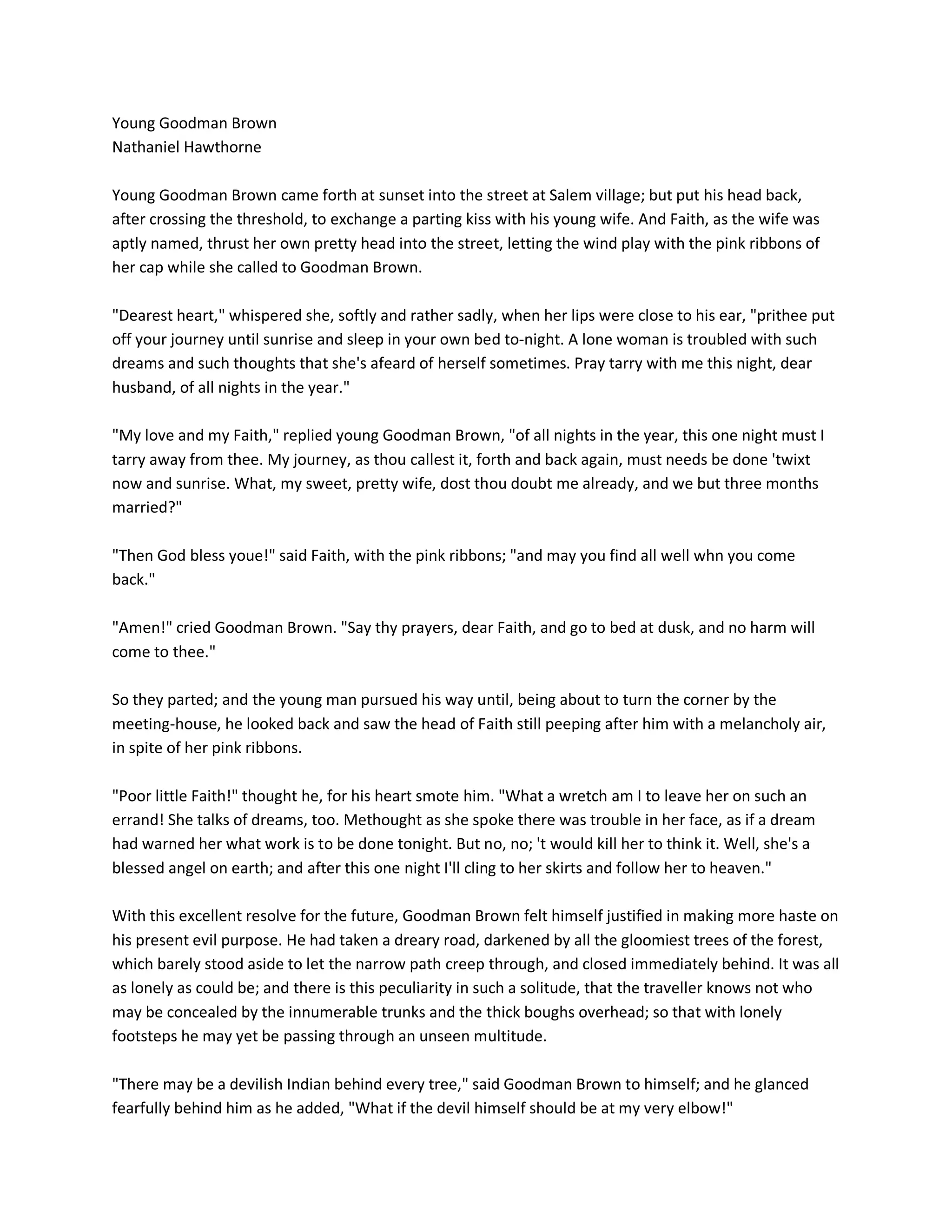 Young Goodman Brown | PDF