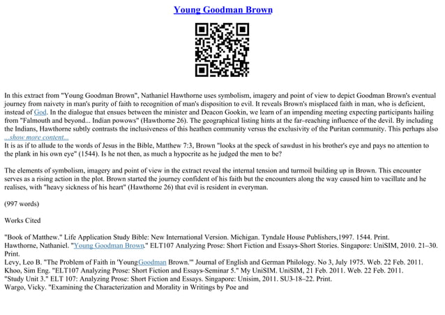 Young Goodman Brown | PPT