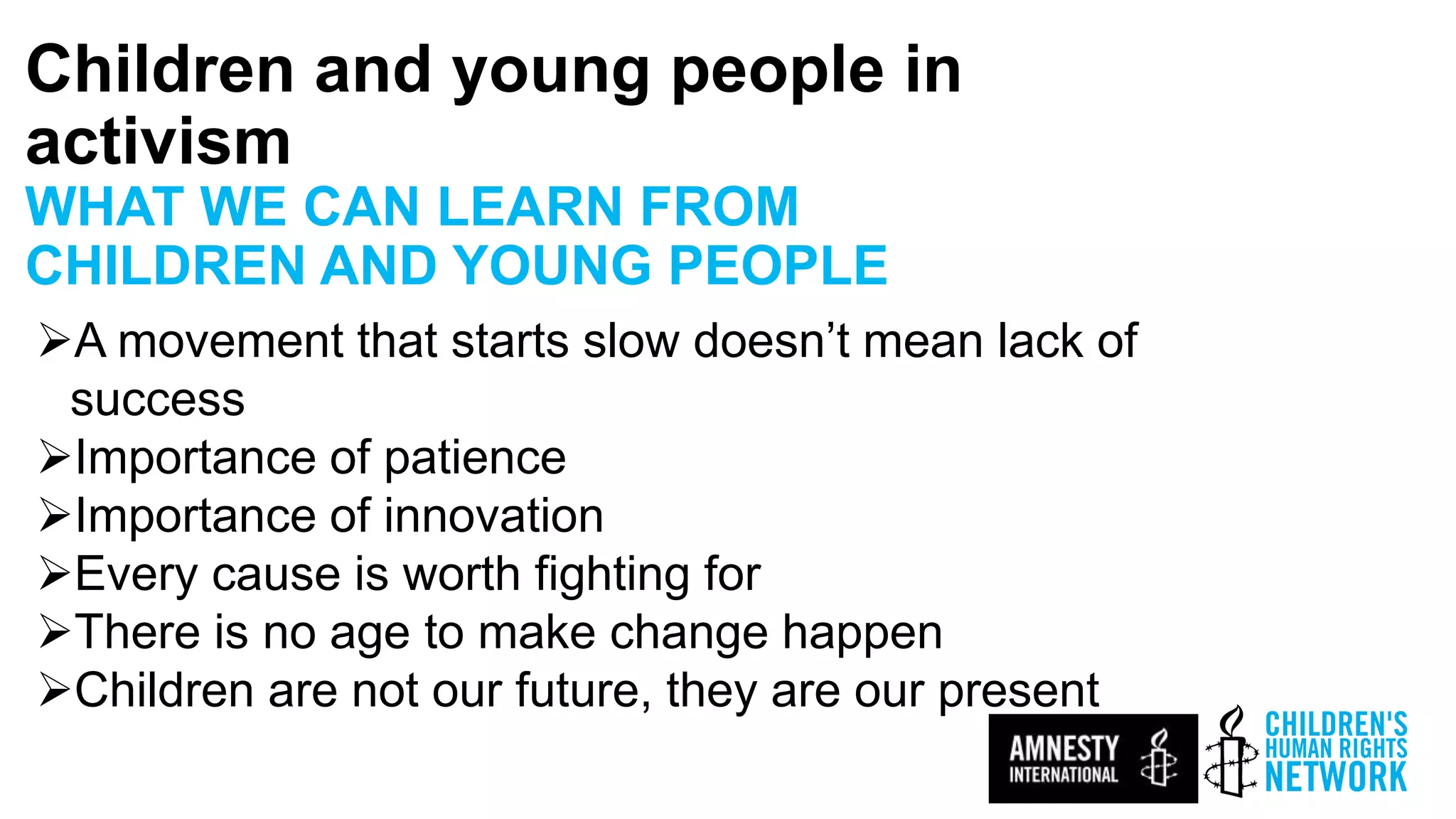 Young people in activism - Sena Atici | PPTX