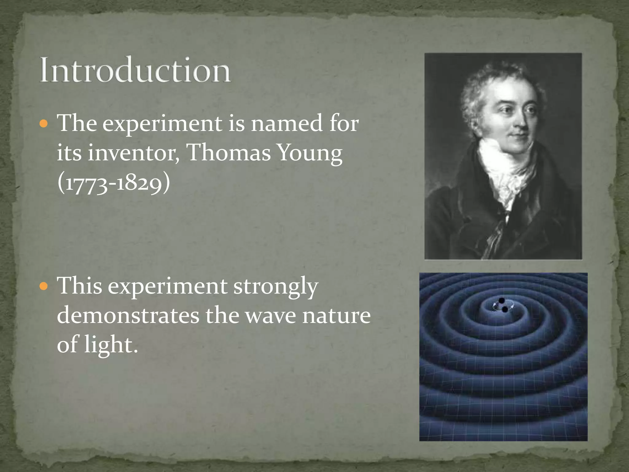Young's double slit experiment | PPTX
