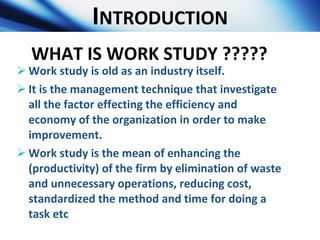 work study impact on productivity | PPT